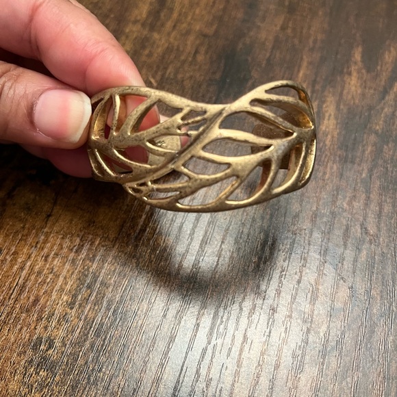Kenneth Cole | Jewelry | Y2k Kenneth Cole Gold Cuff Bangle Bracelet Cut ...